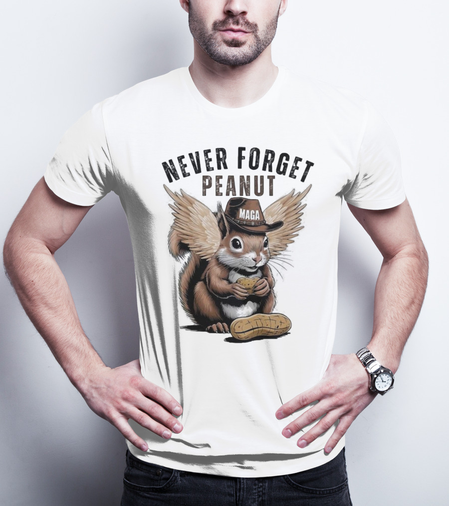Never Forget Peanut MAGA Squirrel With Peanut T-Shirt