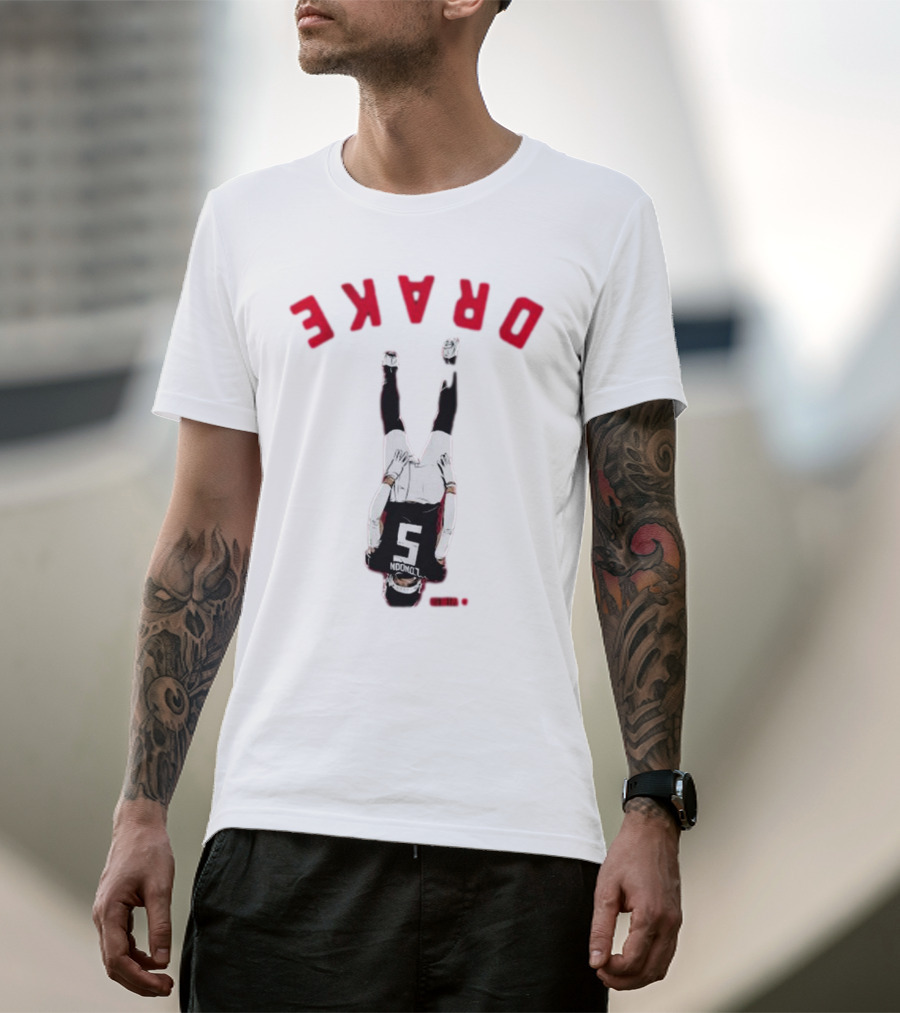 Drake London Upside Down Jersey Number Five T-Shirt