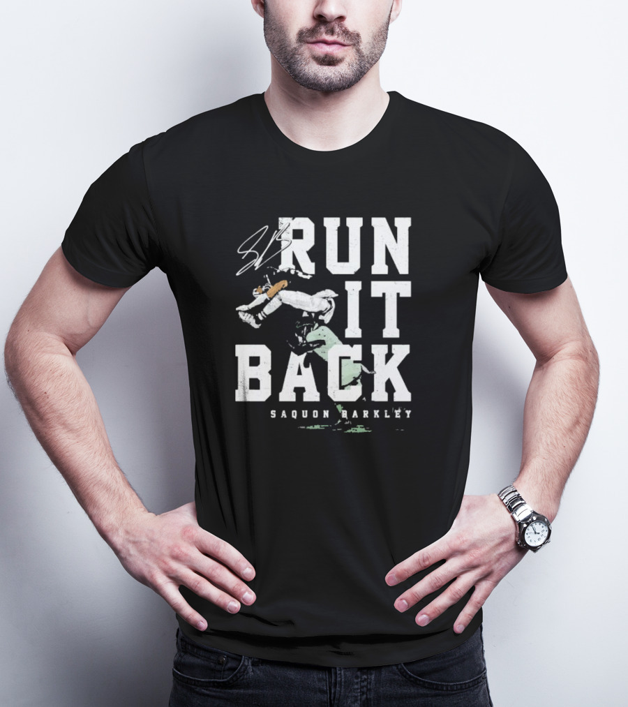 Run It Back Saquon Barkley Signature Jump Over Philadelphia Eagles Player T-Shirt