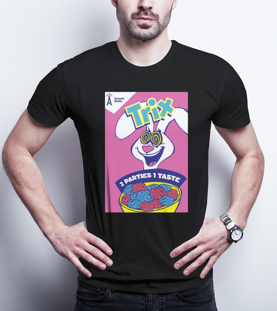 Trix Cereal Bunny With Swirled Eyes And Brain Bowl 2 Parties 1 Taste General Media T-Shirt