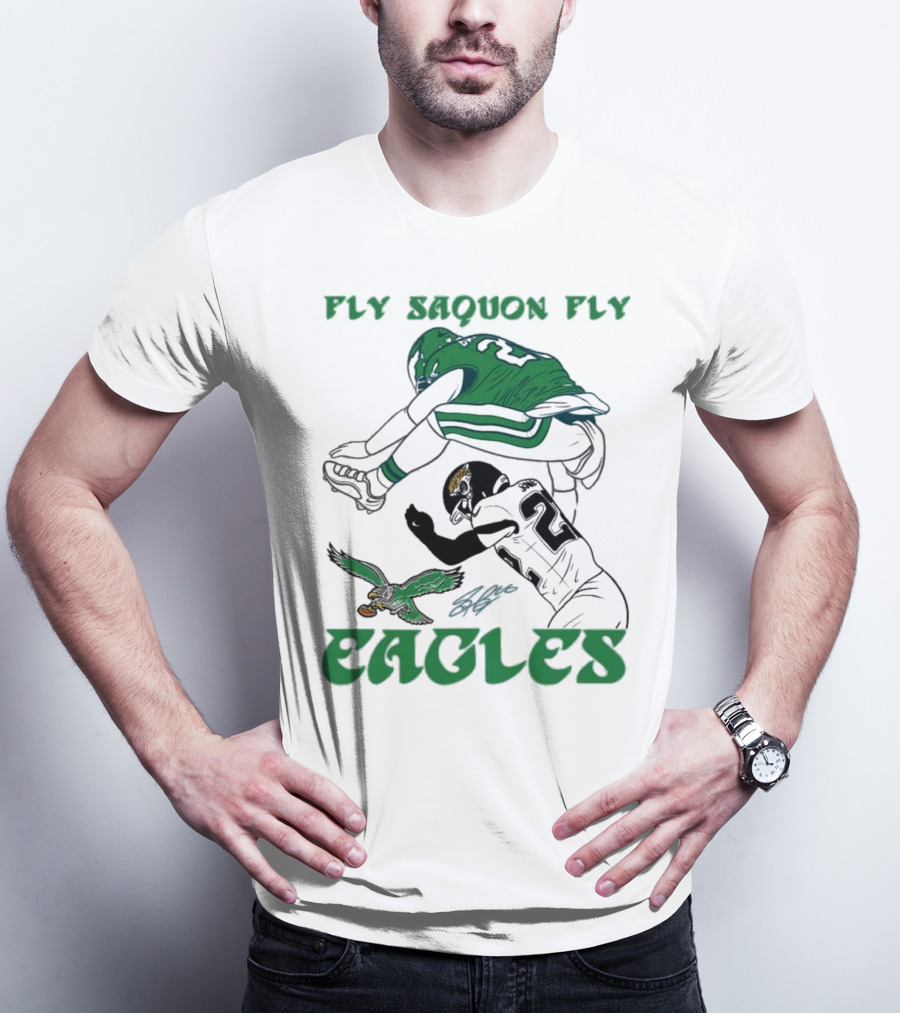 Fly Saquon Fly Eagles Reverse Hurdle Saquon Barkley Jarrian Jones T-Shirt