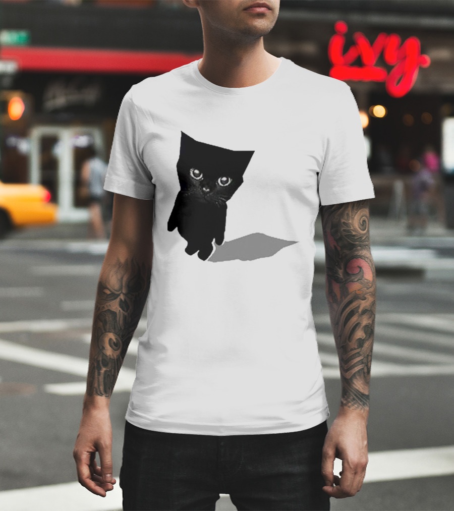 Cat Sluj Art Bro Shadow Black Kitty Image T-Shirt