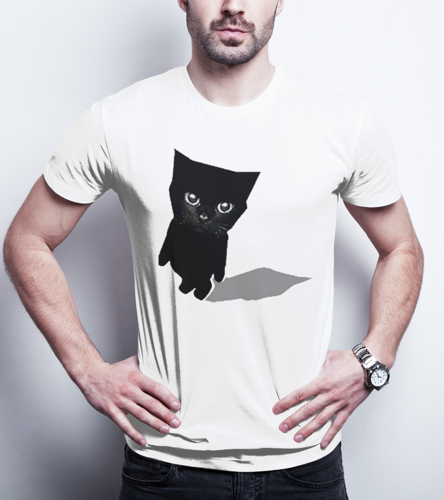 Cat Sluj Art Bro Shadow Black Kitty Image T-Shirt
