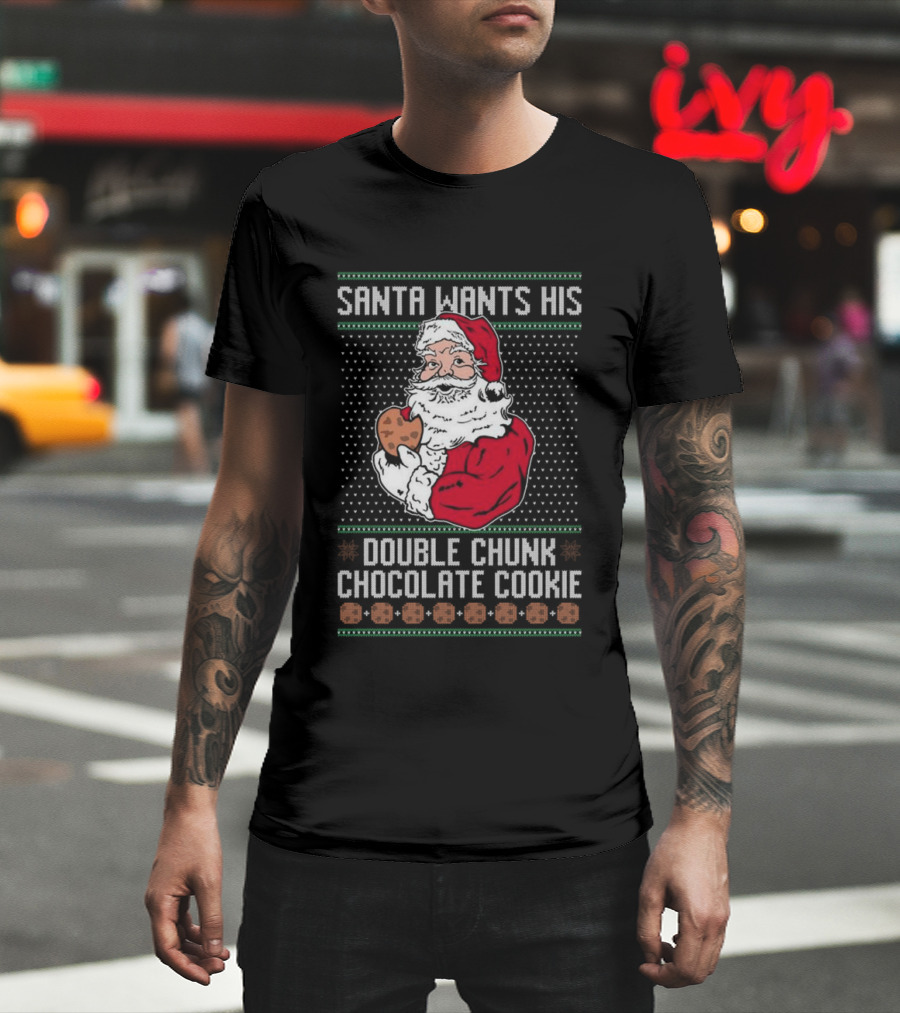 Santa Wants His Double Chunk Chocolate Cookie Vintage T-Shirt