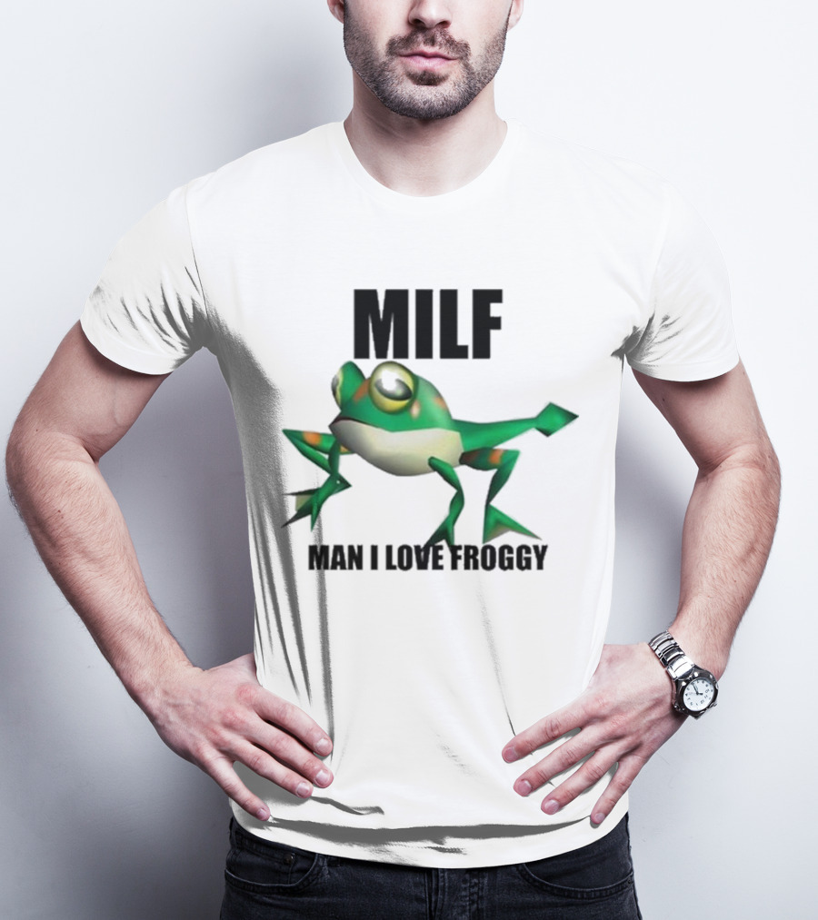 MILF Man I Love Froggy Cute Green Cartoon Frog T-Shirt