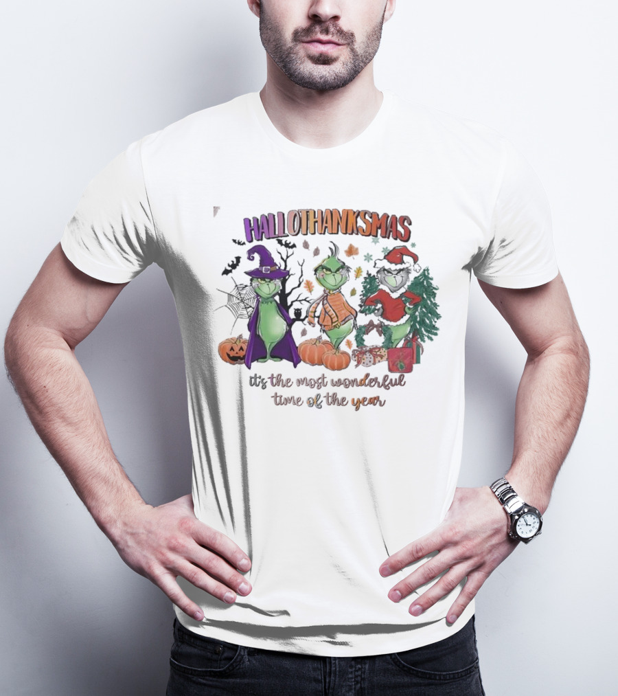 Hallothanksmas The Grinch It’s The Most Wonderful Time Of The Year T-Shirt
