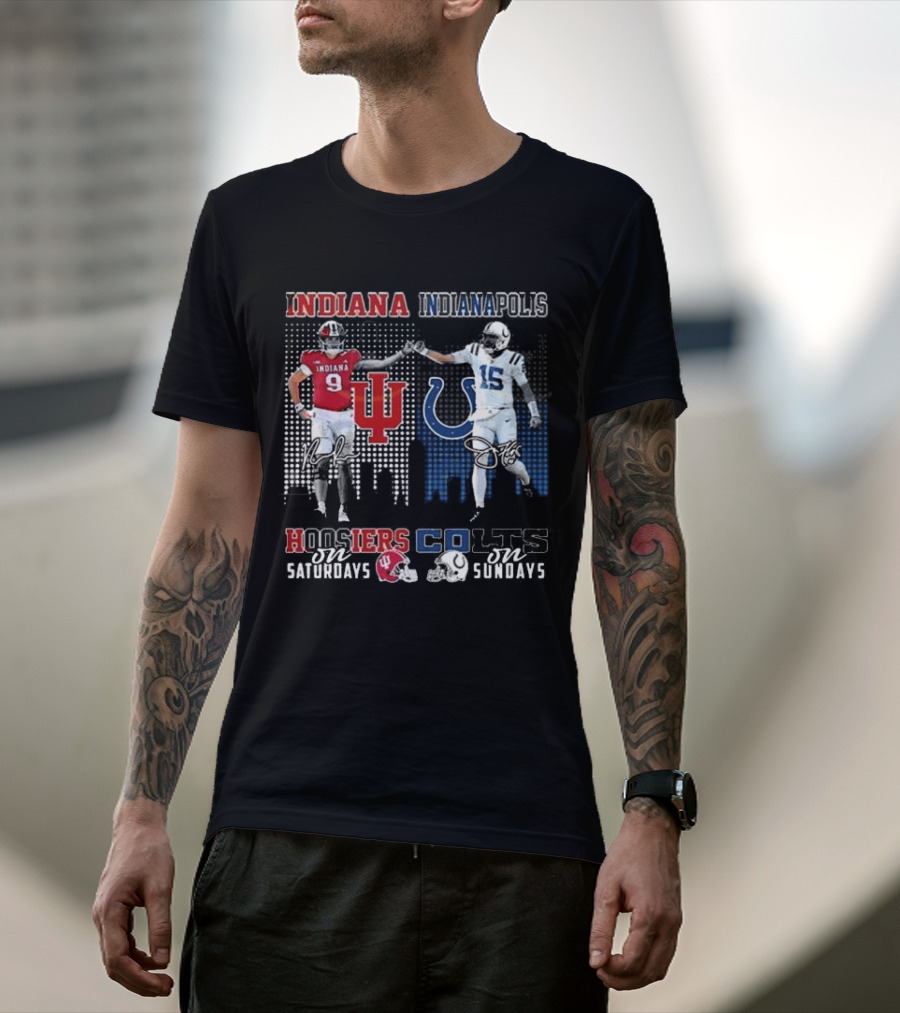 Indiana Hoosiers Indianapolis Colts Hoosiers On Saturdays Colts On Sundays T-Shirt