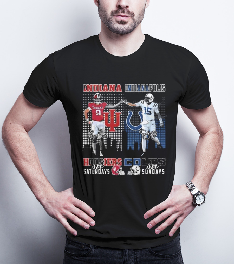 Indiana Hoosiers Indianapolis Colts Hoosiers On Saturdays Colts On Sundays T-Shirt