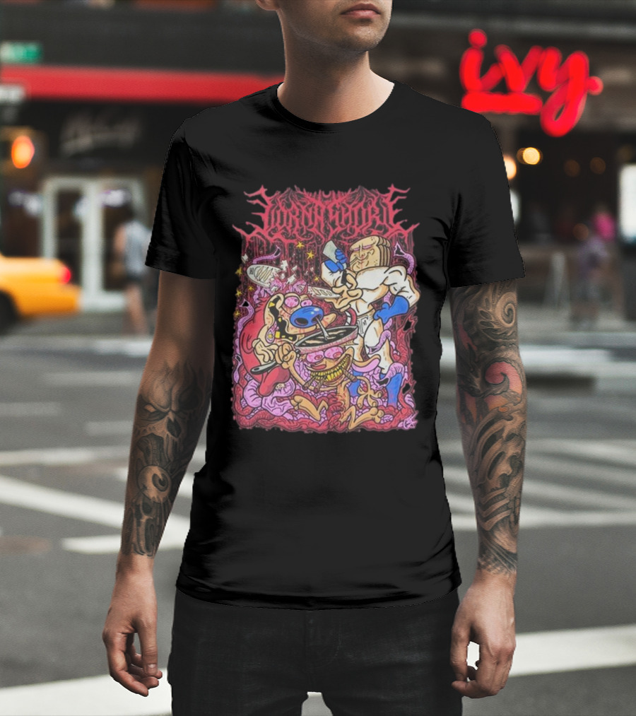 Lorna Shore Numb My Pain Cartoon Characters Chaotic Colorful Scene T-Shirt