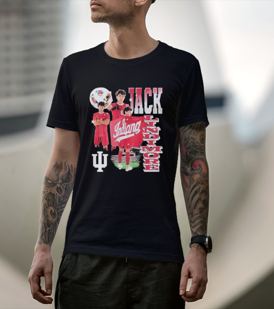 Jack Lindimore Indiana Hoosiers Soccer Retro Player T-Shirt