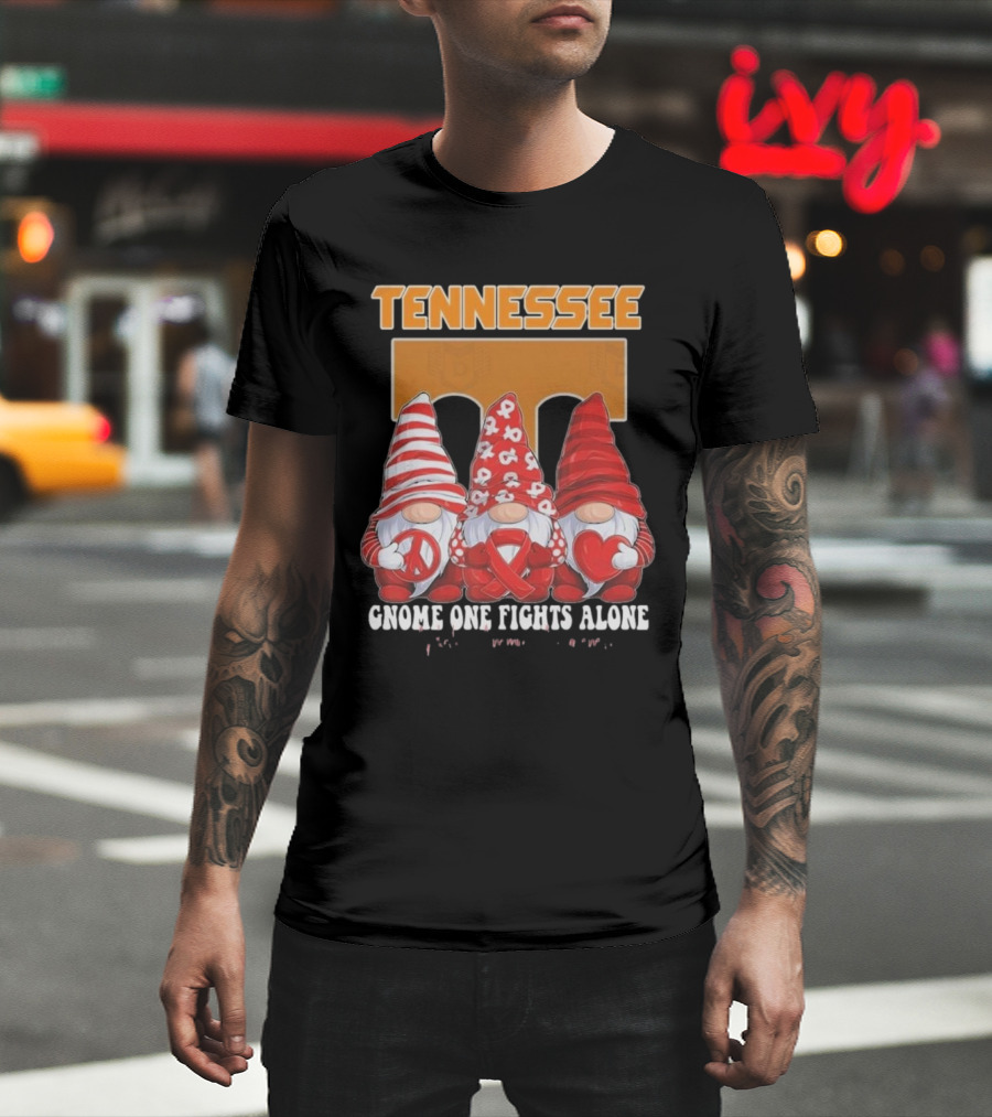 Tennessee Volunteers Gnome One Fights Alone T-Shirt
