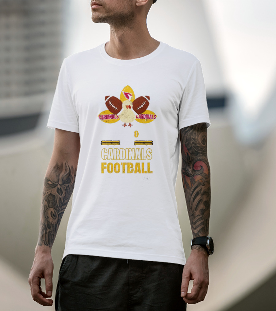 Cardinals Turkey Football Cardinals Thanksgiving Cardinals Football T-Shirt