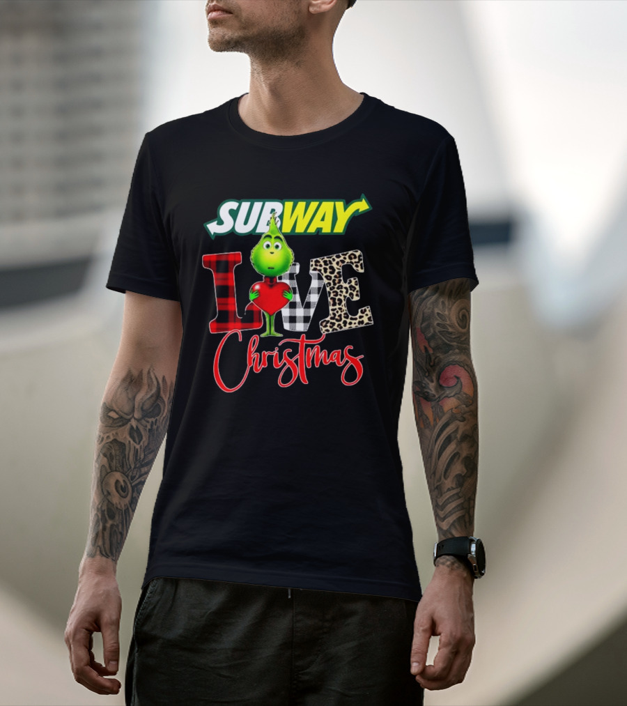 SUBWAY Grinch Love Heart Christmas T-Shirt