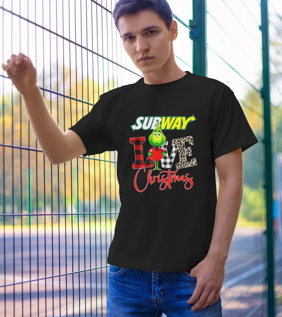 SUBWAY Grinch Love Heart Christmas T-Shirt