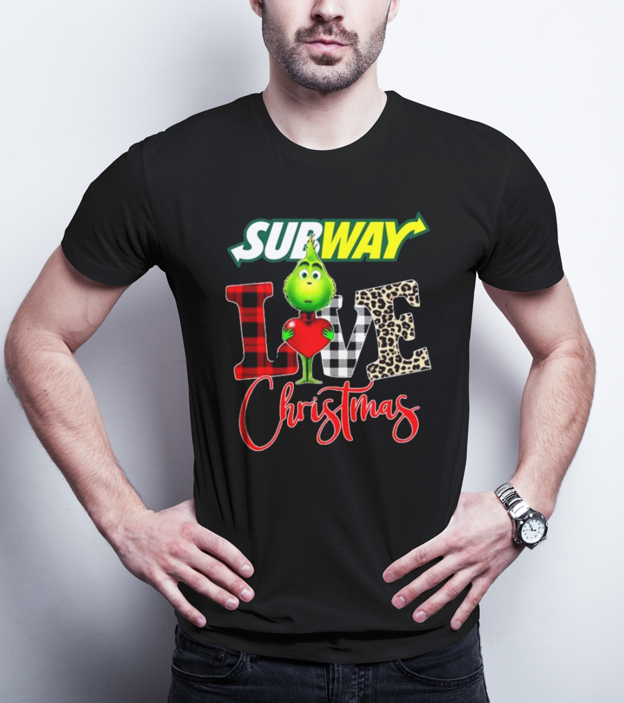 SUBWAY Grinch Love Heart Christmas T-Shirt