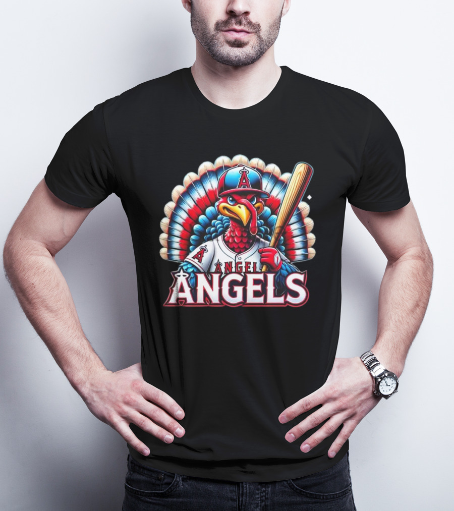 Happy Thanksgiving Los Angeles Angels Baseball Turkey T-Shirt