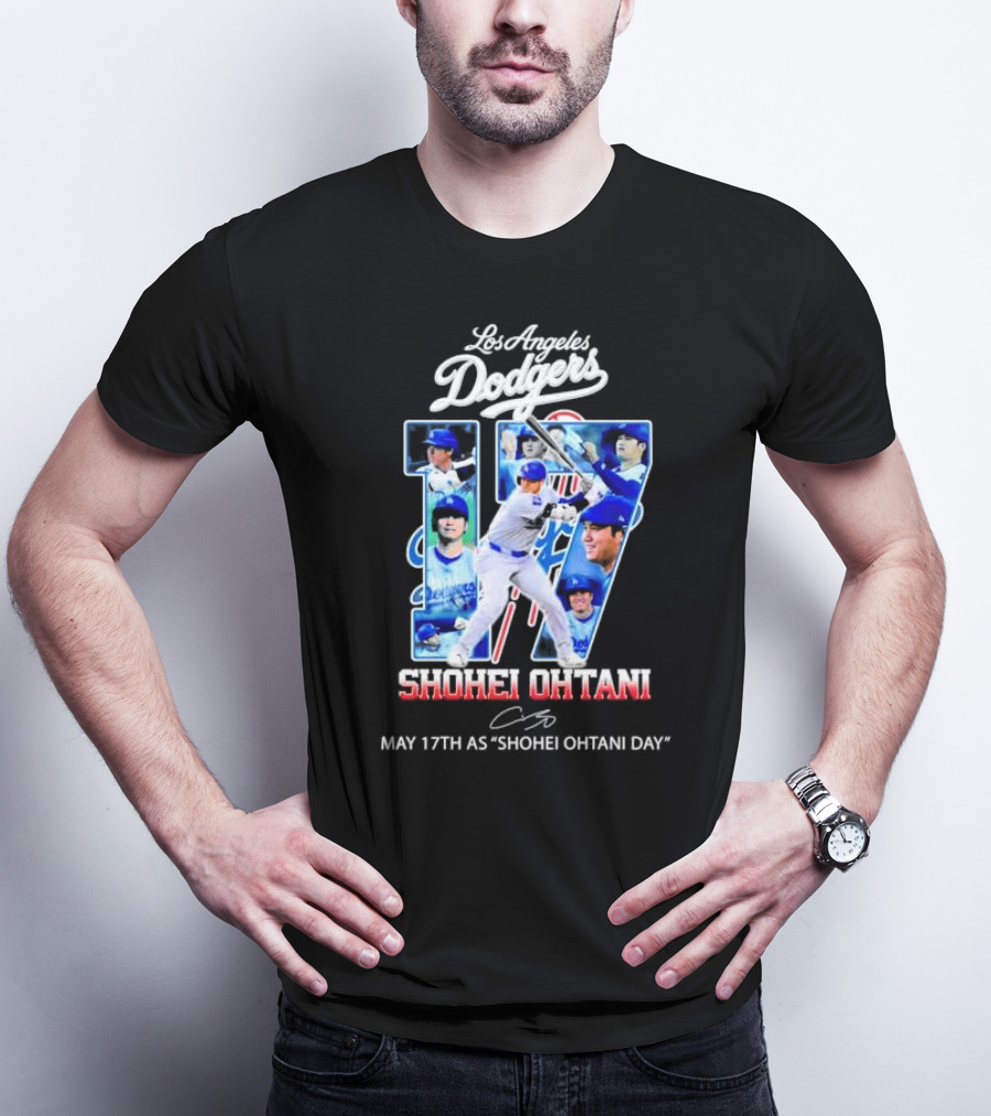 Los Angeles Dodgers Shohei Ohtani 17 May 17th As Shohei Ohtani Day Signature T-Shirt