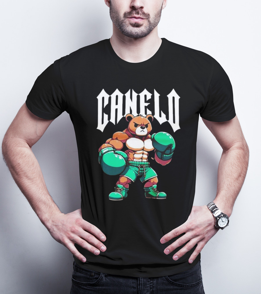 Canelo Boxing Teddy Bear Cartoon With Gloves T-Shirt