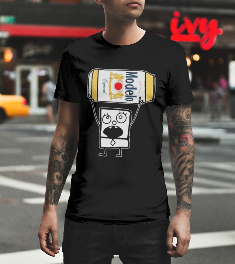 Doodlebob Lifting Modelo Especial Beer Can T-Shirt