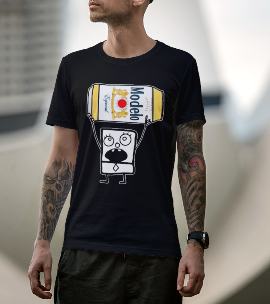 Doodlebob Lifting Modelo Especial Beer Can T-Shirt