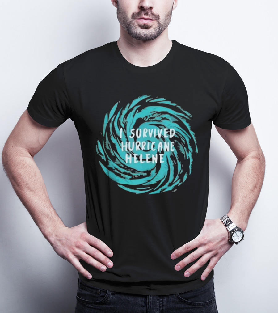 I Survived Hurricane Helene Swirling Storm T-Shirt