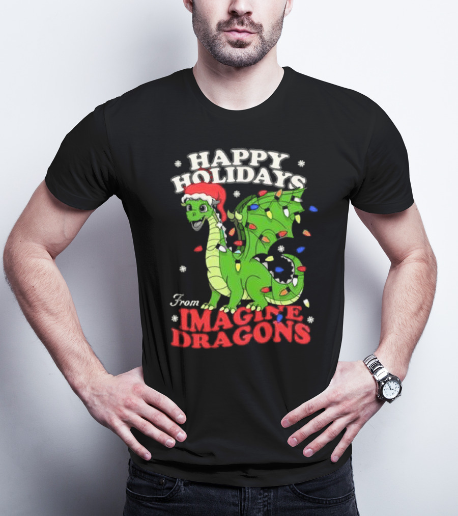 Happy Holidays From Imagine Dragons Cartoon Dragon T-Shirt