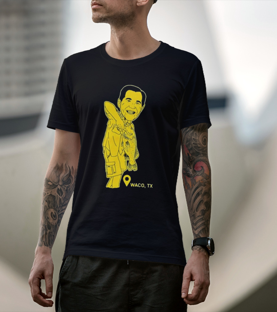 Scott Drew Fishing Caricature Waco TX T-Shirt