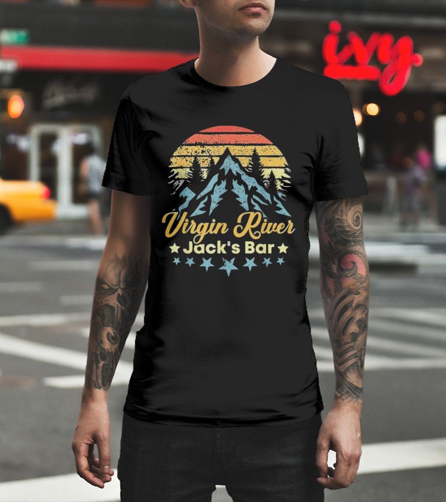 Virgin River Jack’s Bar Retro Mountains And Sunset Stars T-Shirt