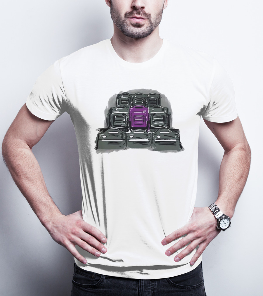Grimace The Purple Seat Among Gray Car Seats T-Shirt