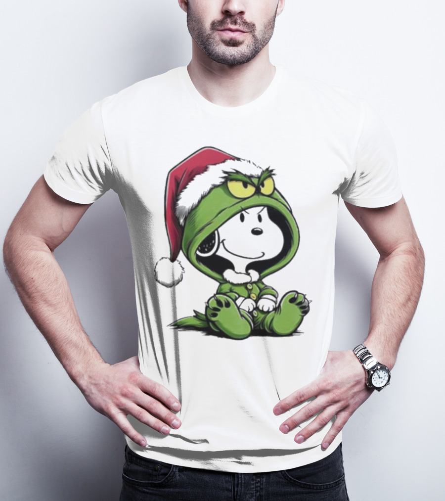Grinch Snoopy Santa Costume Christmas T-Shirt