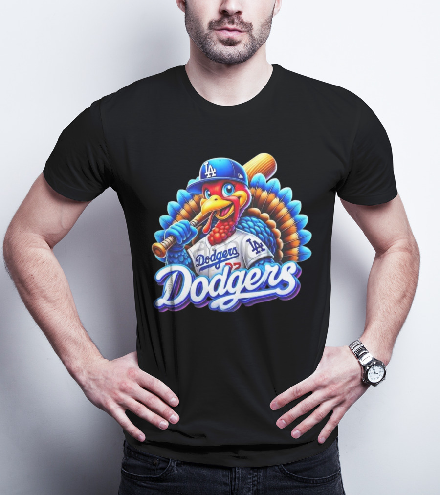 Dodgers Thanksgiving LA Baseball Turkey T-Shirt