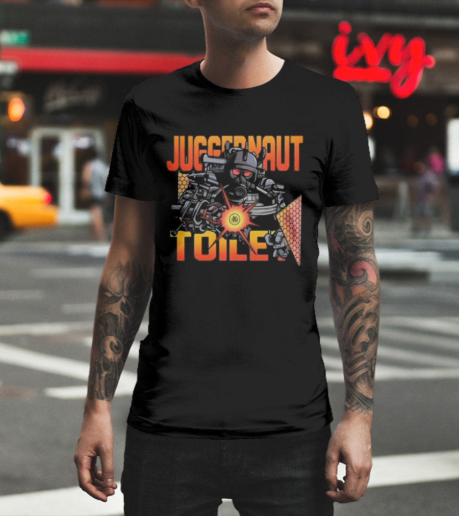 Juggernaut Toilet Gas Mask Warrior Explosion T-Shirt