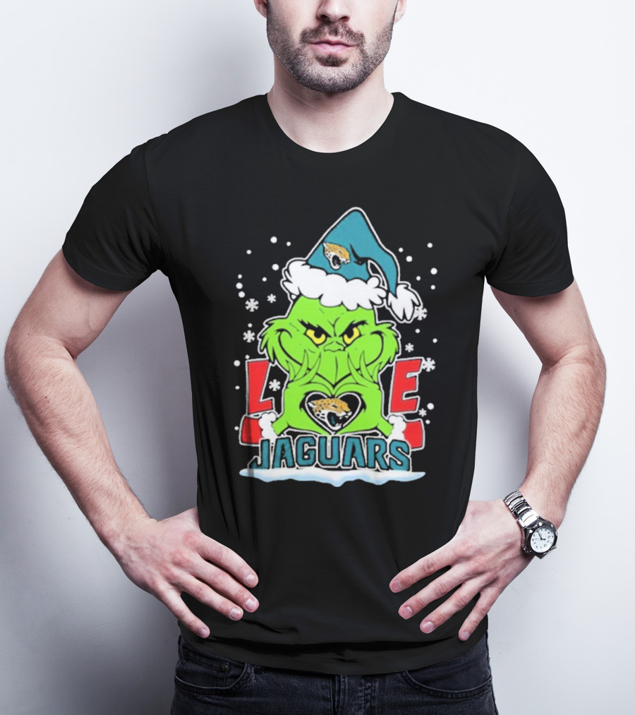 The Grinch Love Jacksonville Jaguars Football Christmas T-Shirt