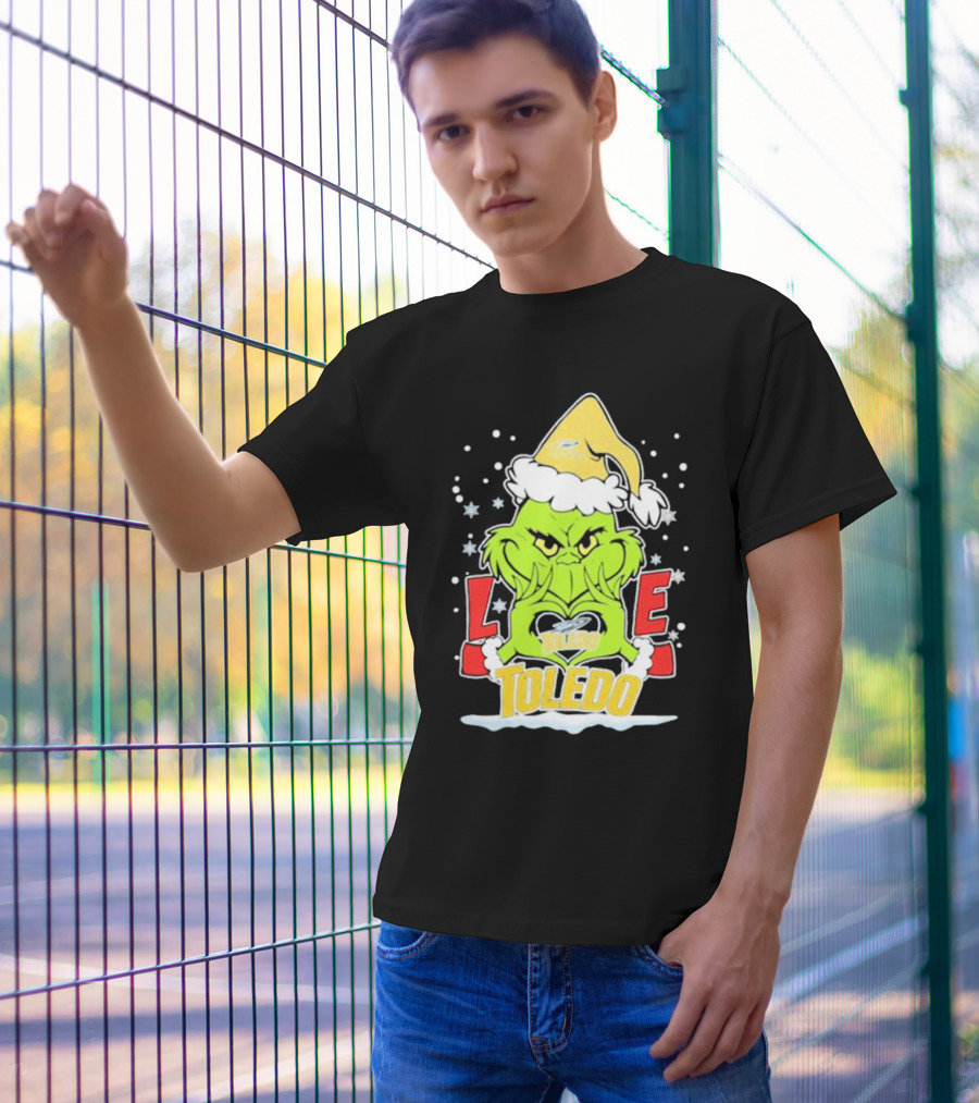Grinch Love Toledo Rockets Football Christmas T-Shirt