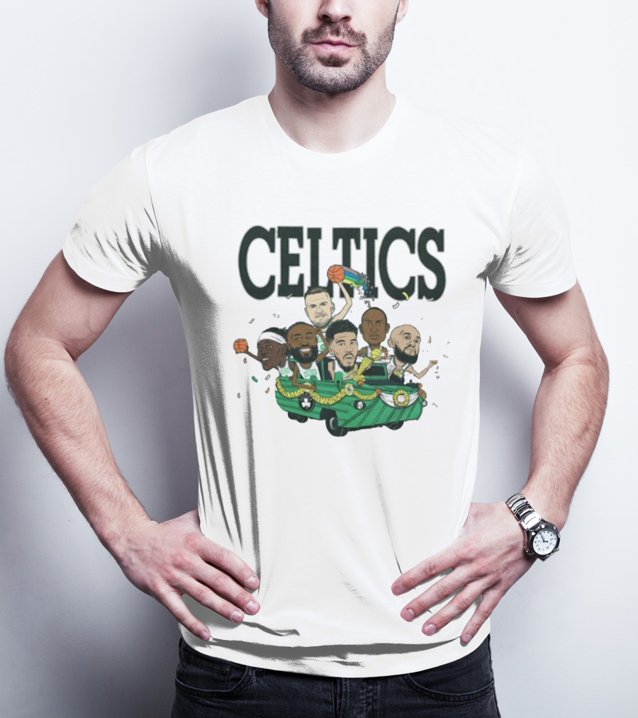 Celtics Basketball Team Cartoon Parade T-Shirt