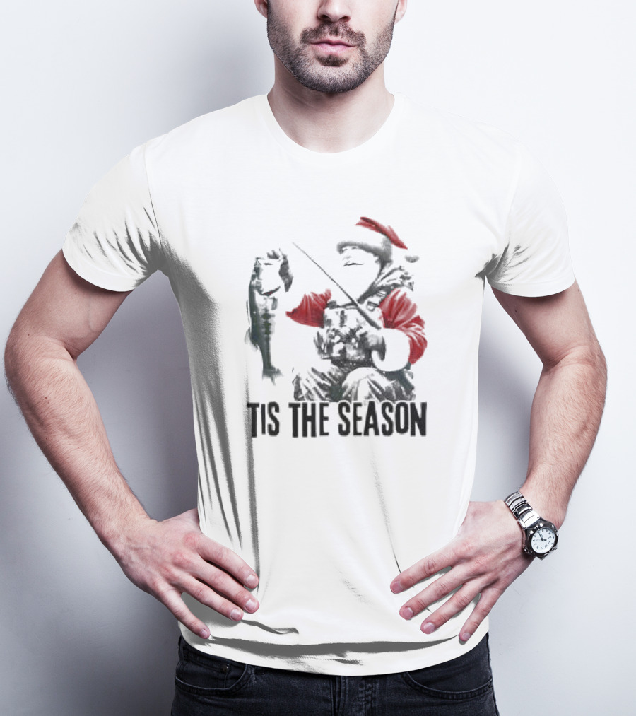 Tis The Season Santa Fishing Christmas T-Shirt