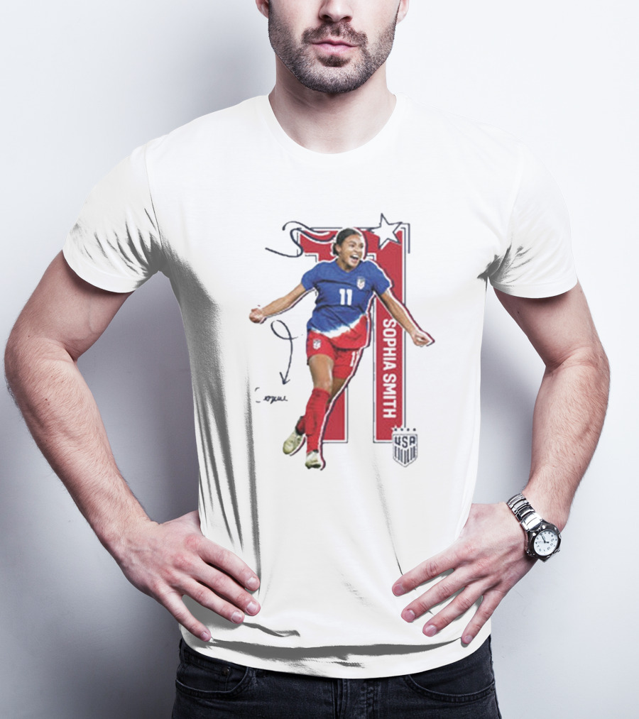 USWNT Sophia Smith 11 USA Signature T-Shirt