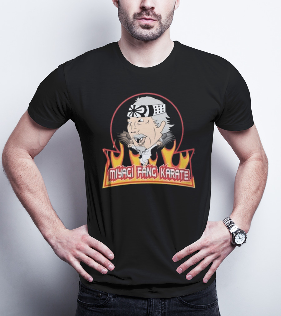 Miyagi Fang Karate Flaming Circle Cobra Kai Inspired Martial Arts T-Shirt