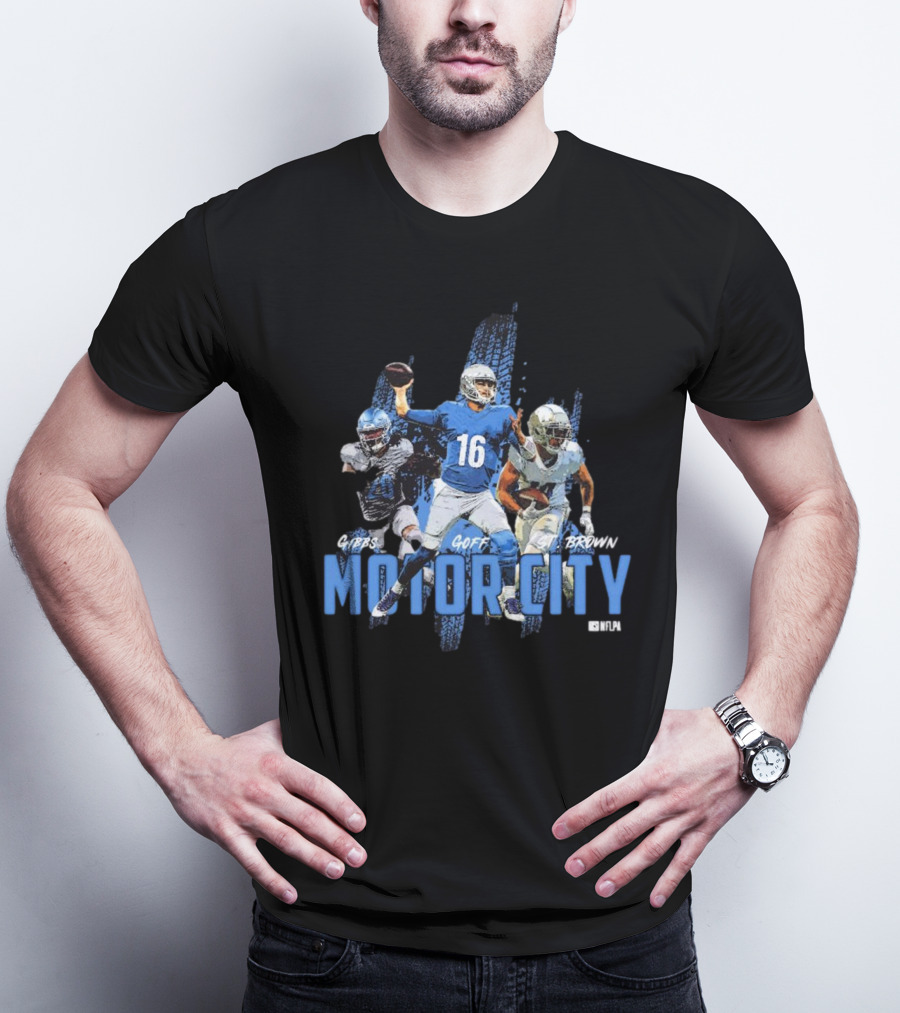 Motor City Gibbs Goff St Brown Detroit Lions Football NFL Players T-Shirt