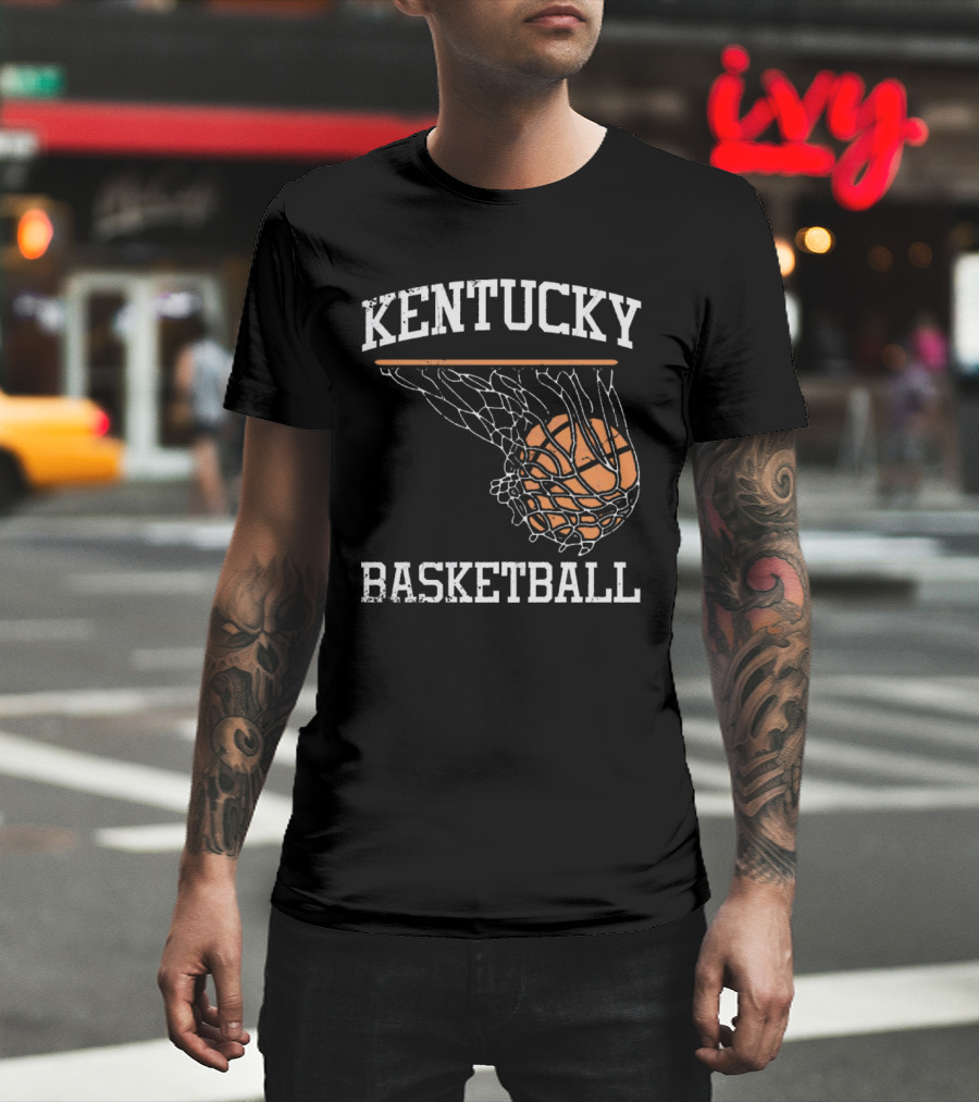 Kentucky Basketball Hoop Swoosh Net T-Shirt