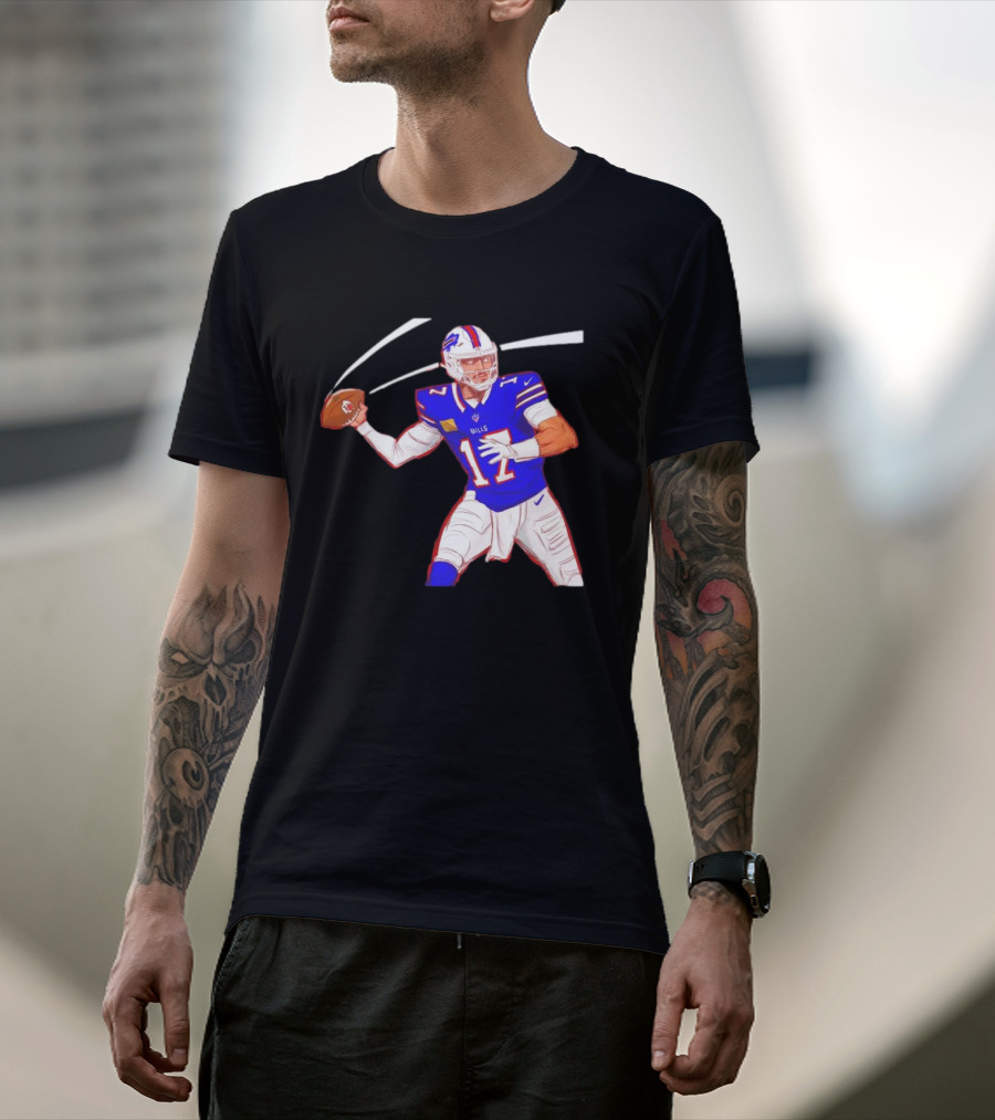 Josh Allen Buffalo Bills Victory Monday Cartoon Football Player T-Shirt