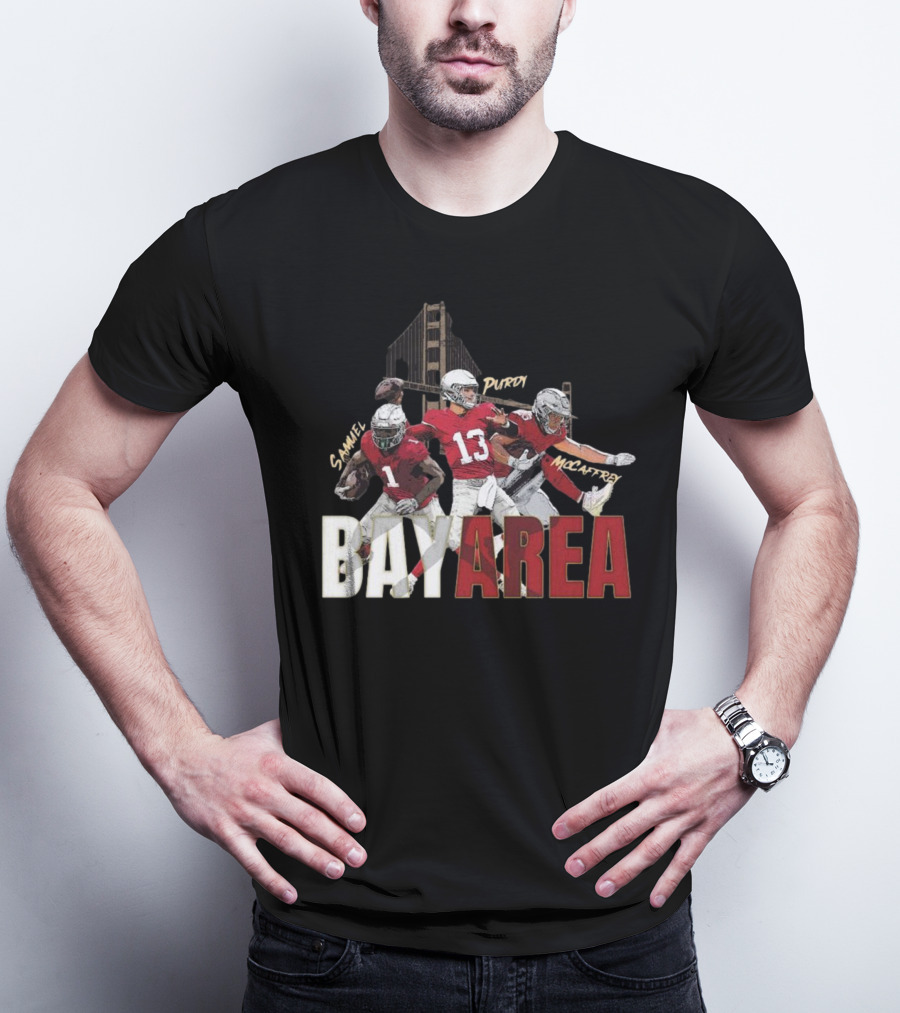 Sammel Purdy McCaffrey San Francisco 49ers Bay Area NFL Trio Football T-Shirt