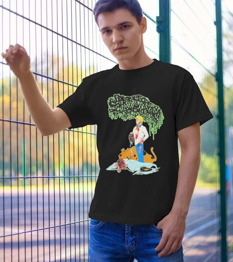 Sanguisugabogg Groovy Horror Parody Fred And Shaggy Scooby-Doo Scene T-Shirt