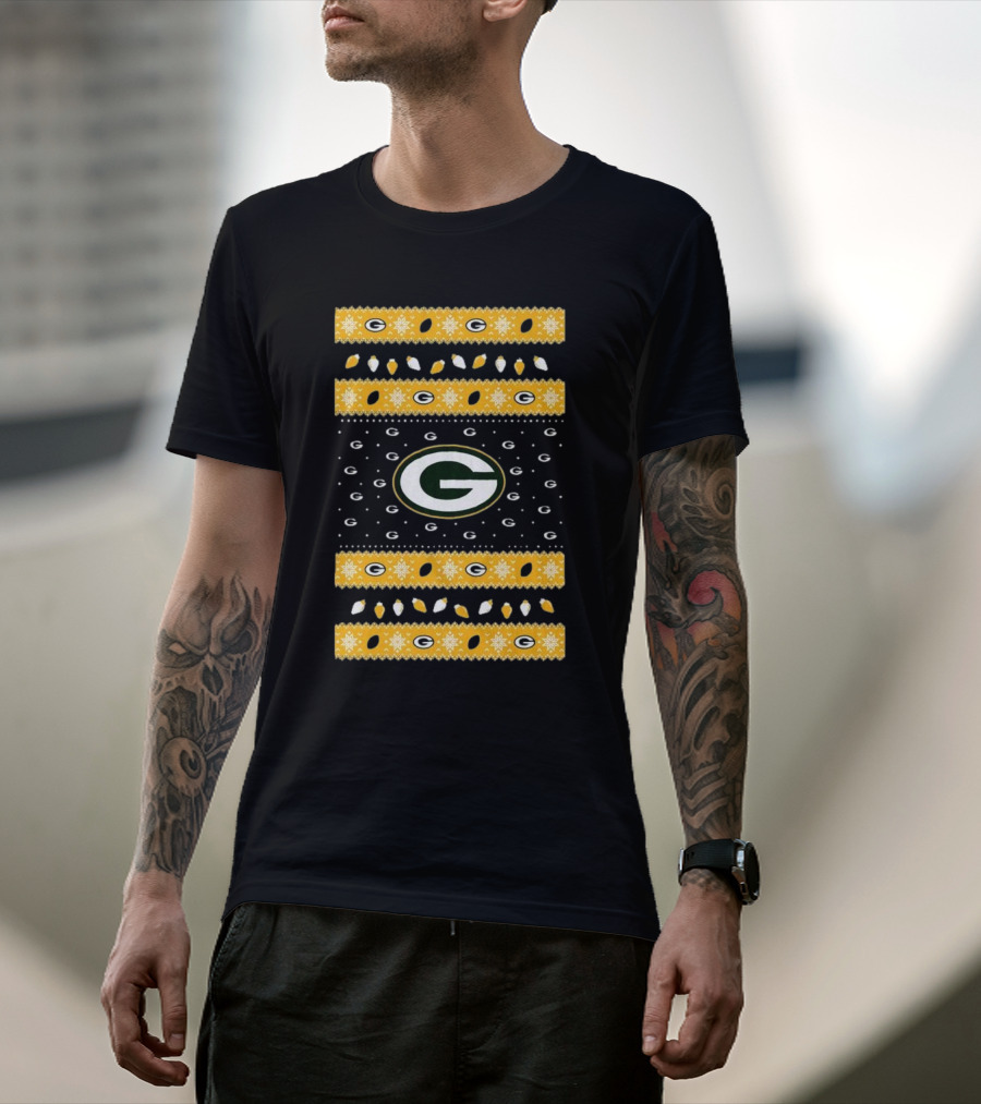 Green Bay Packers Holiday Lights Ugly Sweater T-Shirt
