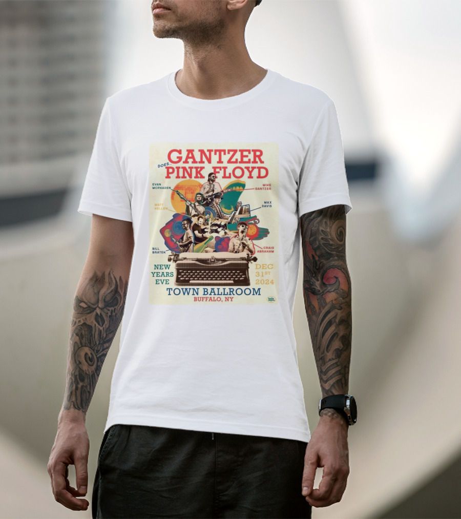 Gantzer Does Pink Floyd New Years Eve Town Ballroom Buffalo NY Dec 31st T-Shirt
