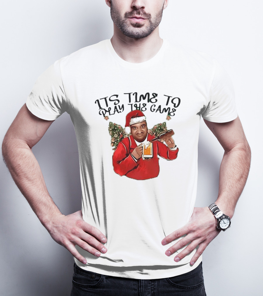 Marc Anderson It's Time To Play The Game Christmas Beer Santa T-Shirt