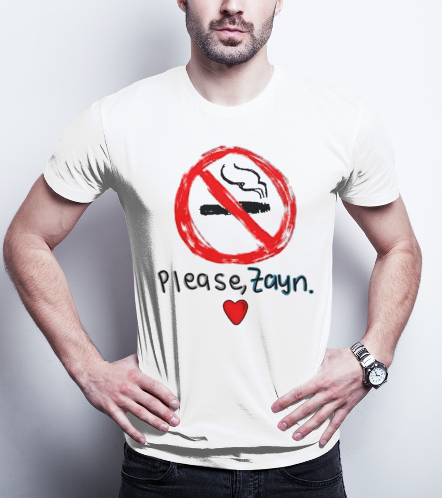 Please Zayn Stop Smoking Heart Icon Red No Smoking T-Shirt