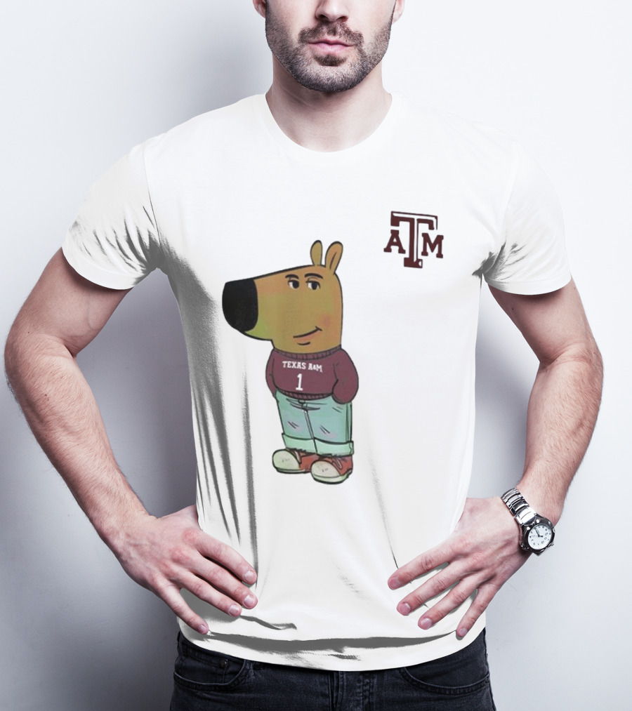 Texas A&M Aggies Chill Guy Character With A&M Logo And Jersey T-Shirt