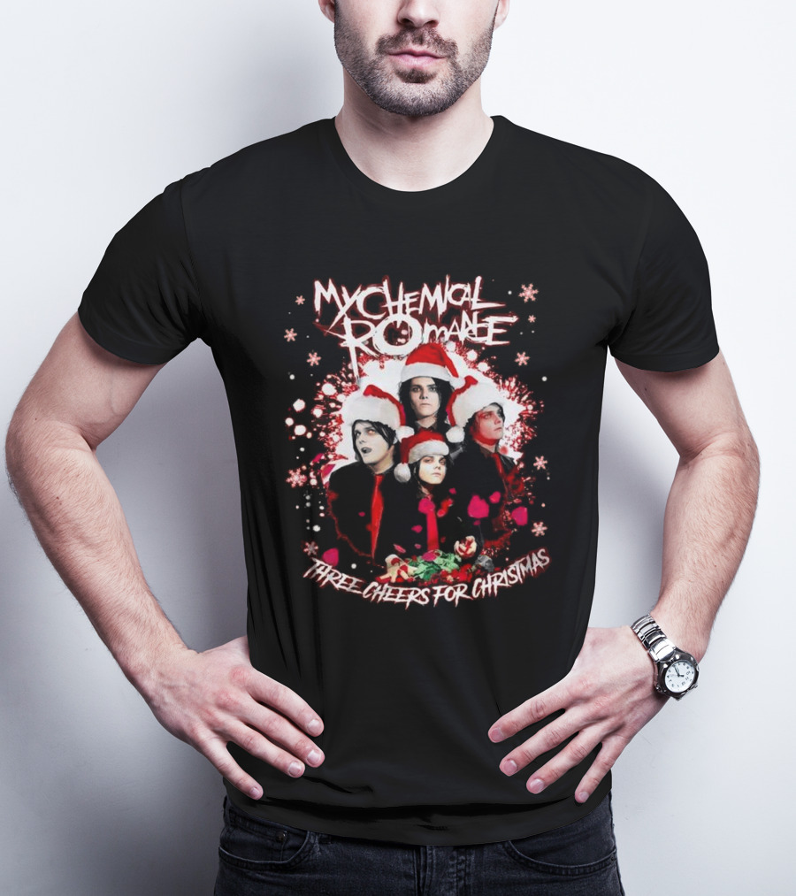 My Chemical Romance Three Cheers For Christmas Santa Hats T-Shirt