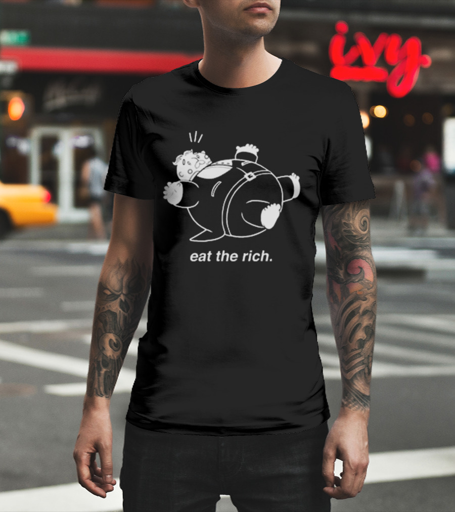 Lameun Eat The Rich Cartoon Character T-Shirt